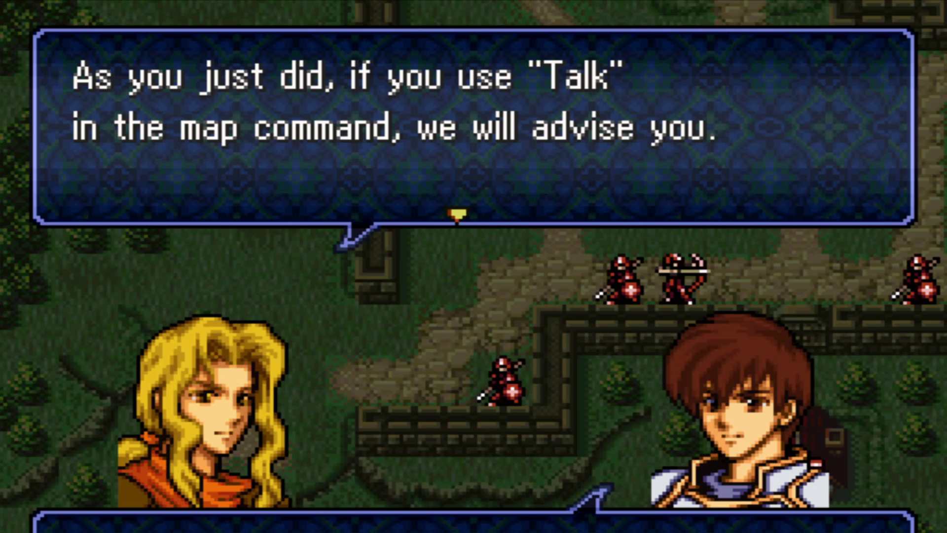 Added tutorial dialogue to the map command “Talk” in Chapter 1